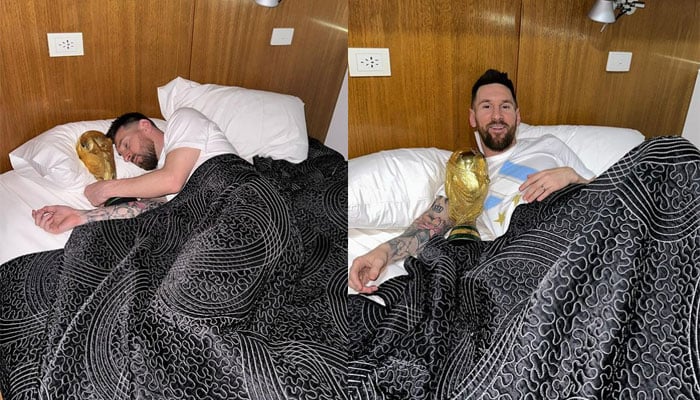 Lionel Messi sleeps with FIFA World Cup trophy - Football International ...