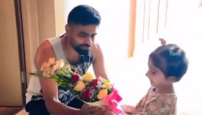 WATCH: Hasan Ali’s daughter gives Babar Azam flowers on his birthday ...