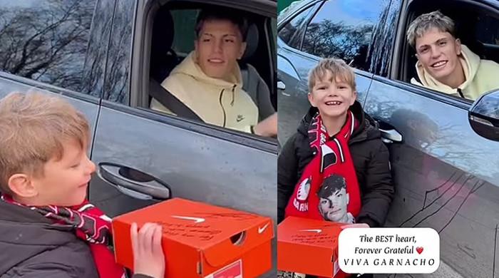 WATCH: Alejandro Garnacho makes young fan cry by gifting boots on his ...