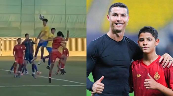WATCH: Ronaldo Jr jumps incredibly high to score terrific goal ...