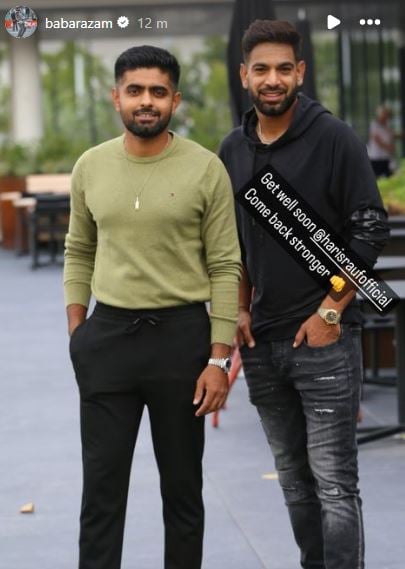 PSL 9: Babar Azam wishes speedy recovery to injured Haris Rauf ...