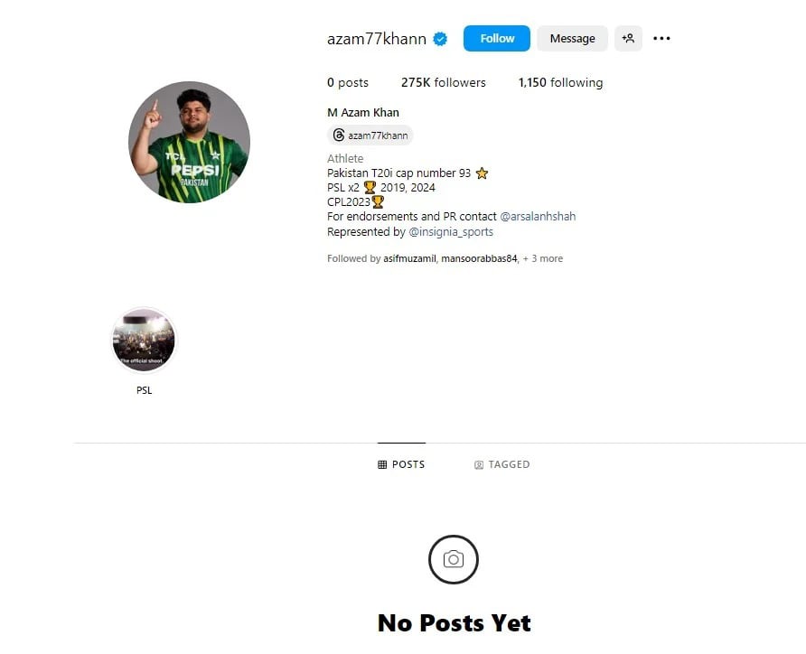 Azam Khan removes all posts from his Instagram account amid T20 World ...
