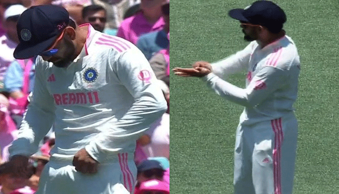 WATCH Kohli s sandpaper gesture sparks SCG drama in BGT finale Cricket geosuper.tv